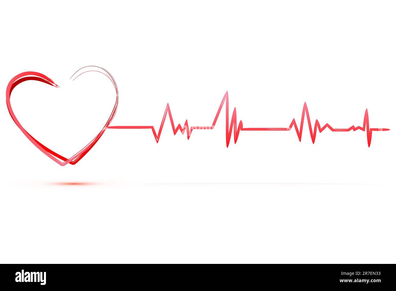 illustration of heart with cardiology with isolated background Stock ...
