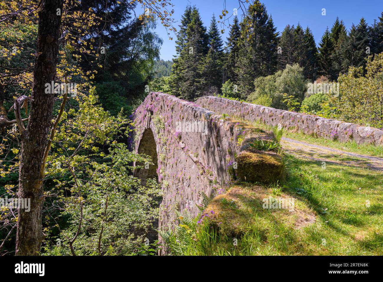 A bright summer, HDR landscape image, of the General George Wade bridge ...