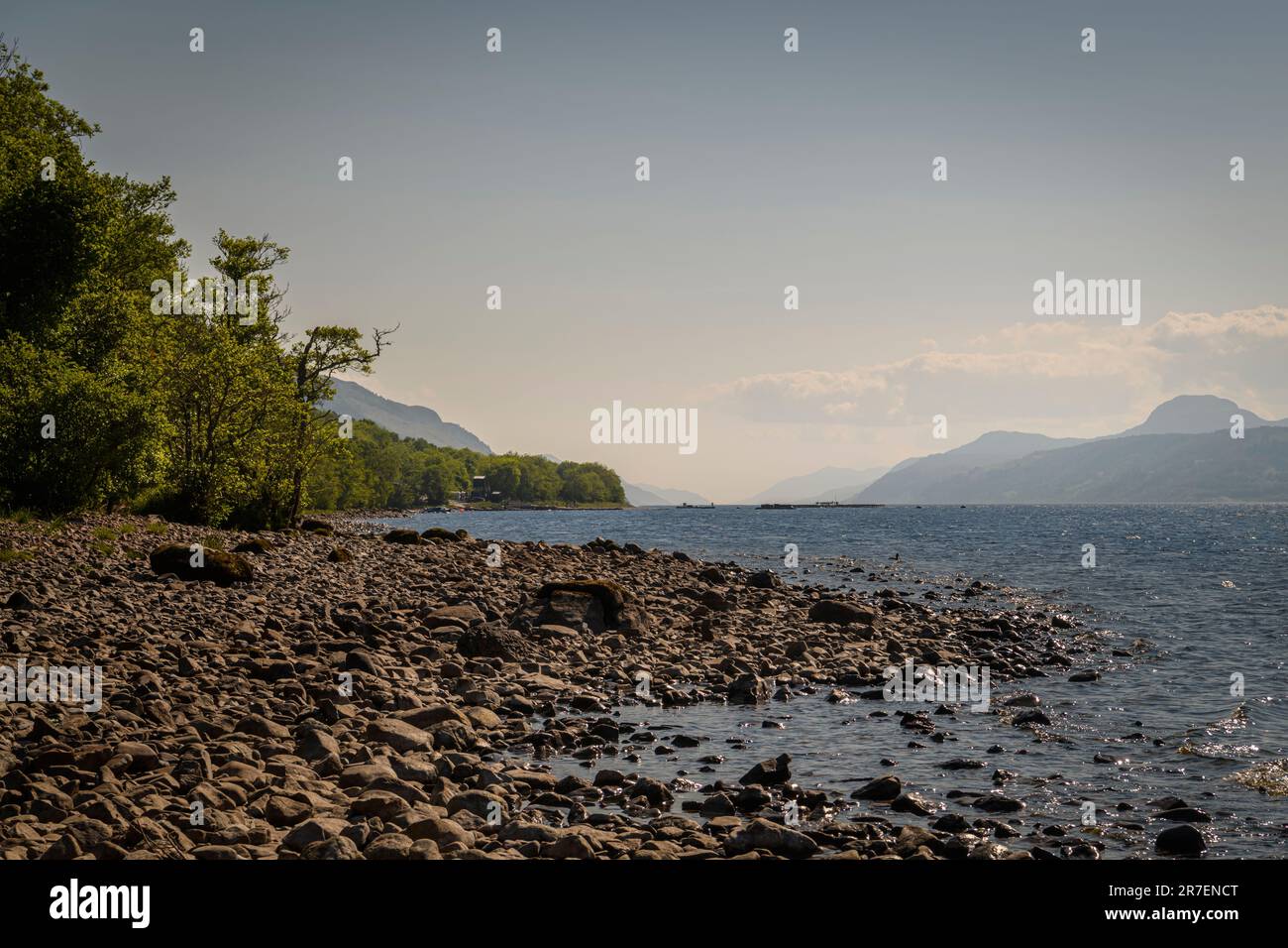 A hot, summer afternoon, HDR landscape image of a hazy Loch Ness, from ...