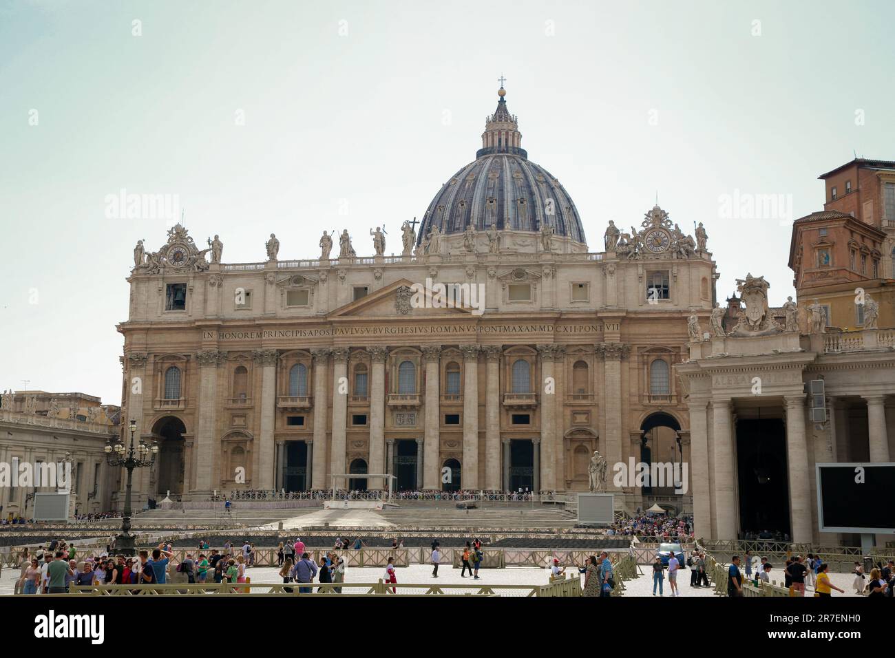 Saint Peter's Basilica, external view, in the Vatican city in Rome ...