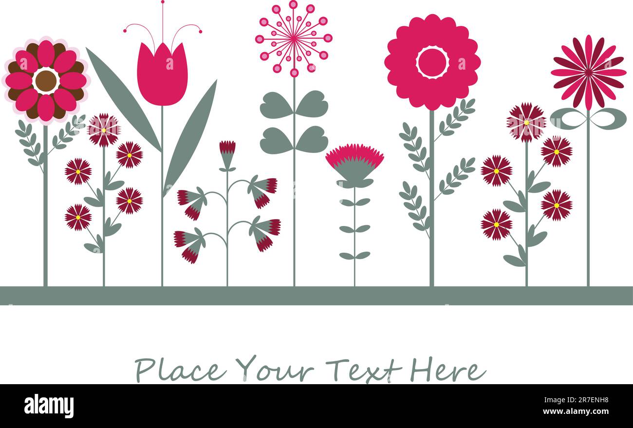 Colourful Spring flowers background. Vector illustration Stock Vector ...