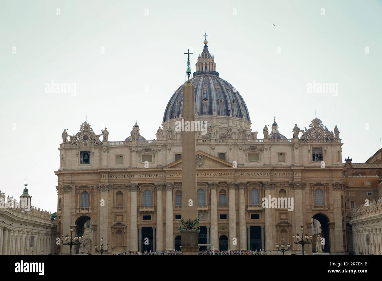 Saint Peter's Basilica, external view, in the Vatican city in Rome ...