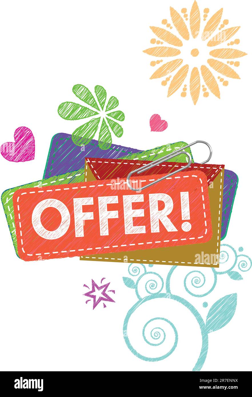 Stock Vector Illustration: Offer note- vector Stock Vector Image & Art ...