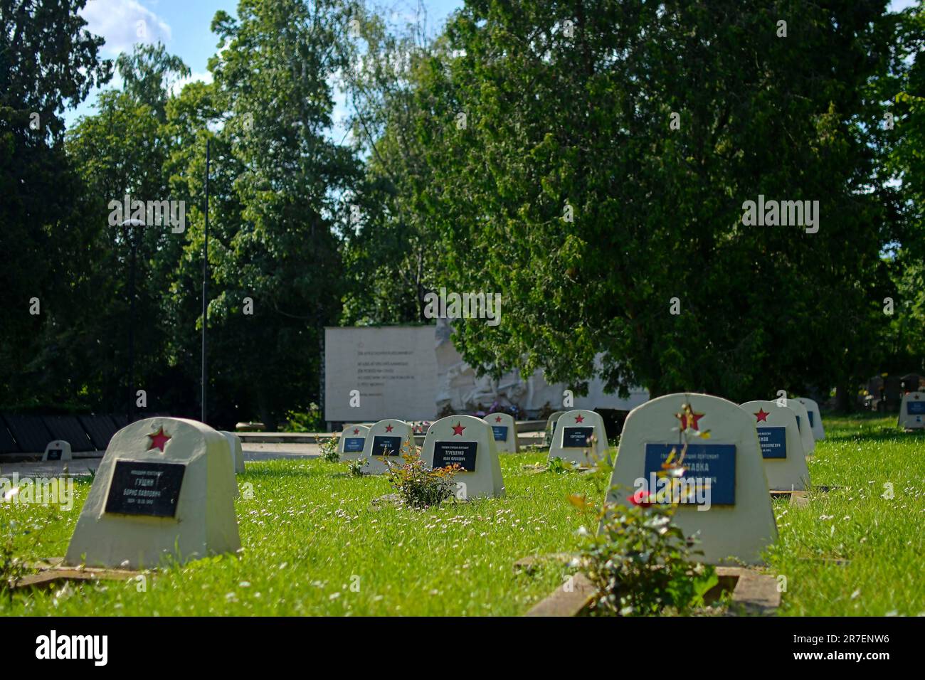 Tombstones of Red Army soldiers. Buried in April 1945, while fighting ...