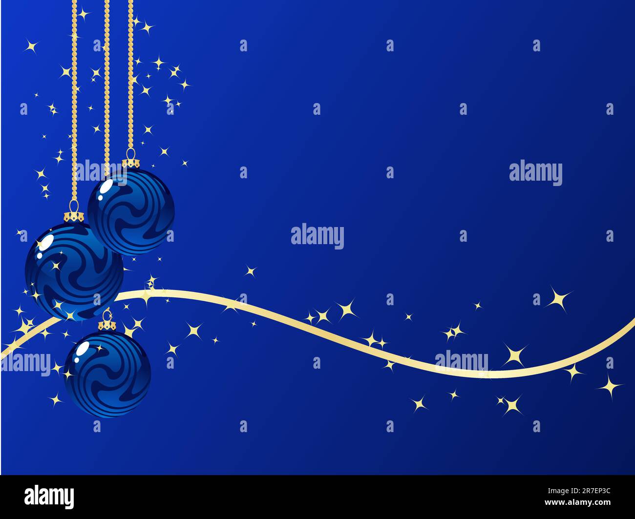 Blue background with new year decorations. Vector illustration Stock ...