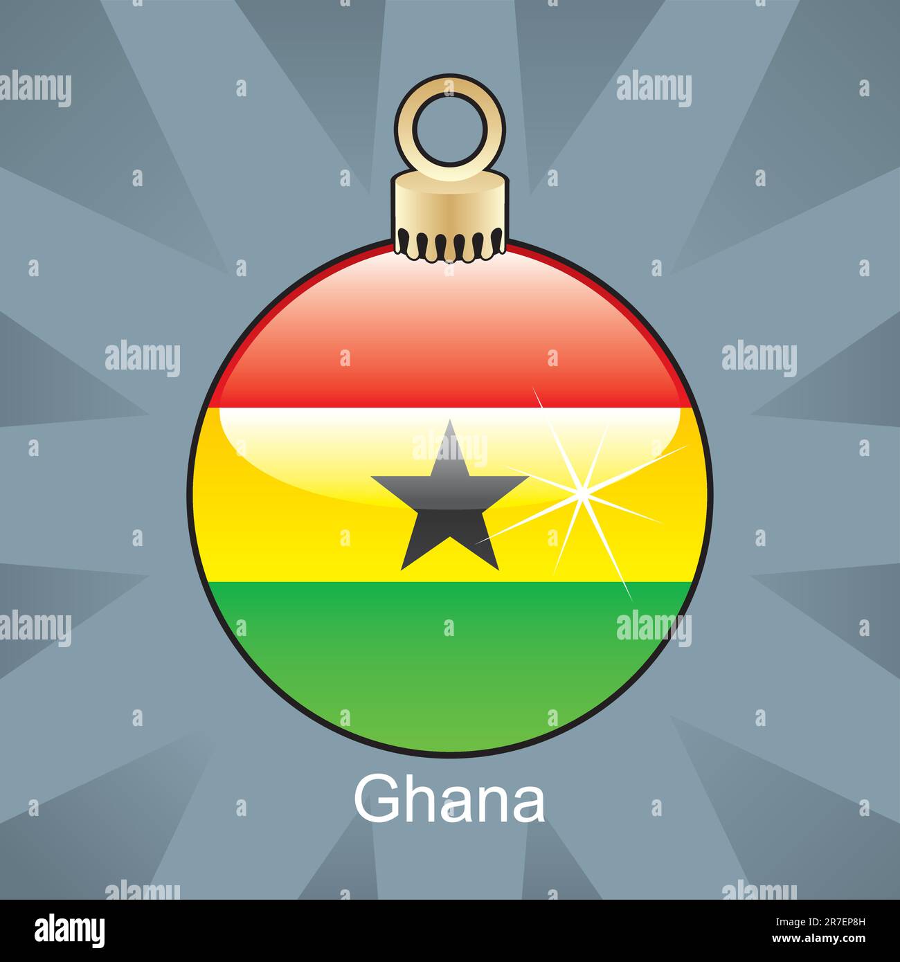 fully editable vector illustration of isolated ghana flag in christmas ...