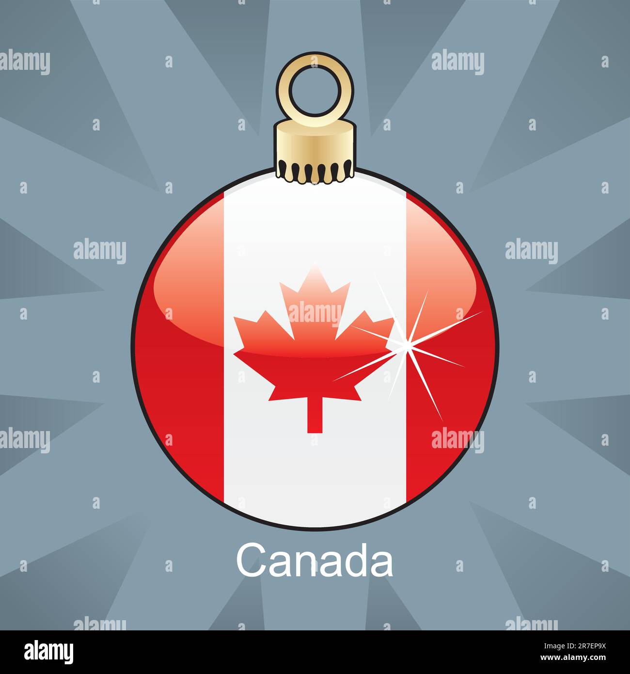 fully editable vector illustration of isolated canada flag in christmas ...