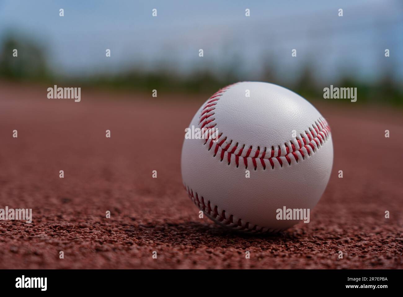 Baseball ball lies on the ground Stock Photo - Alamy