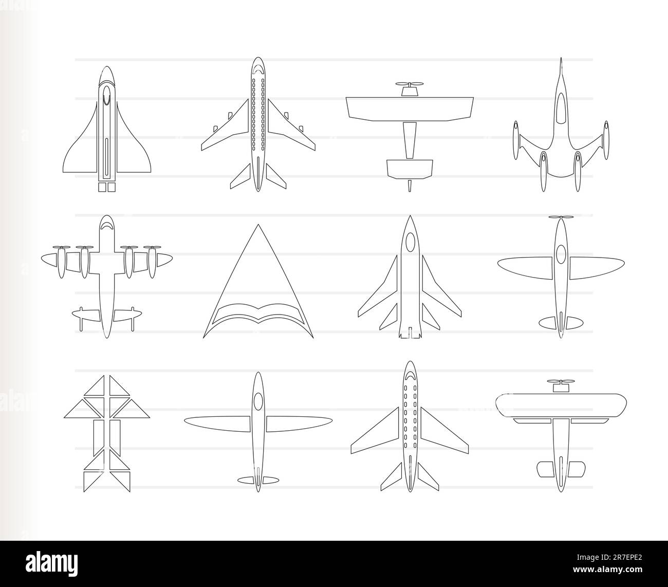 different types of plane icons - vector icon set Stock Vector Image ...