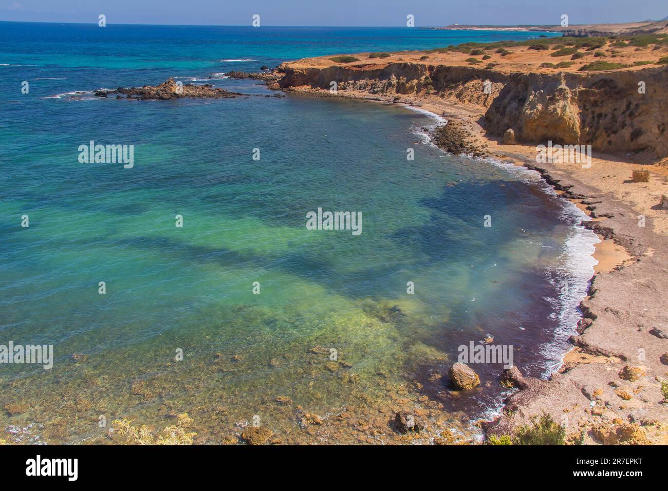 Cliff to Beach with Ocean Horizon at Cap Zebib, Bizerte, Tunisia North ...