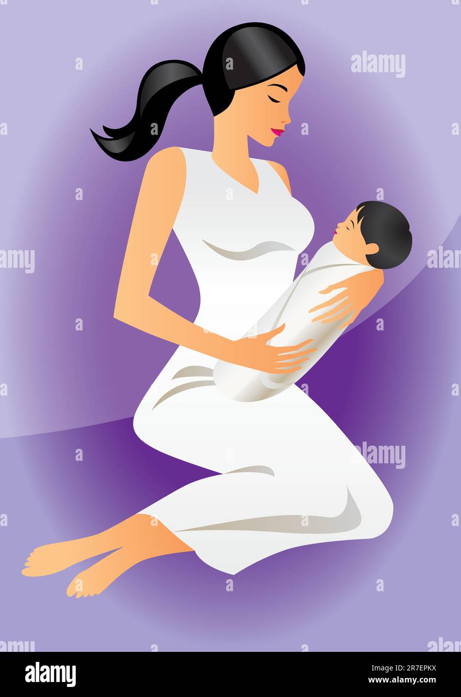 mother with child - vector illustration Stock Vector Image & Art - Alamy