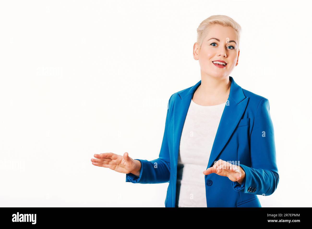 Portrait mature positive talking hi-res stock photography and images ...