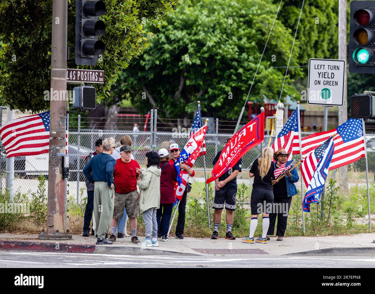 Santa Barbara, USA. 14th June, 2023. Donald Trump Supporters Rally In ...
