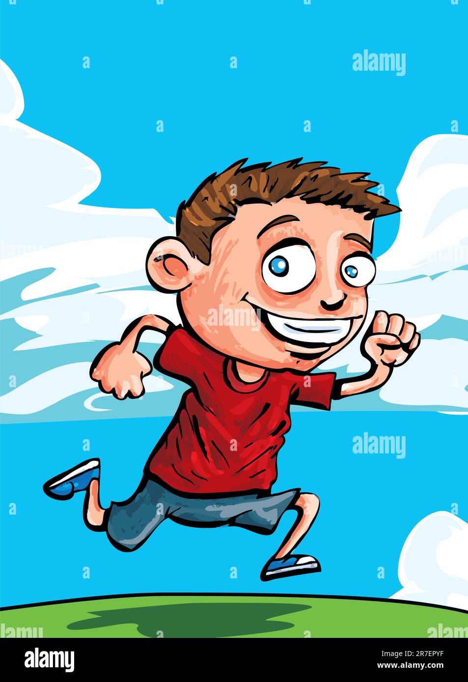 Cartoon boy running Stock Vector Image & Art - Alamy