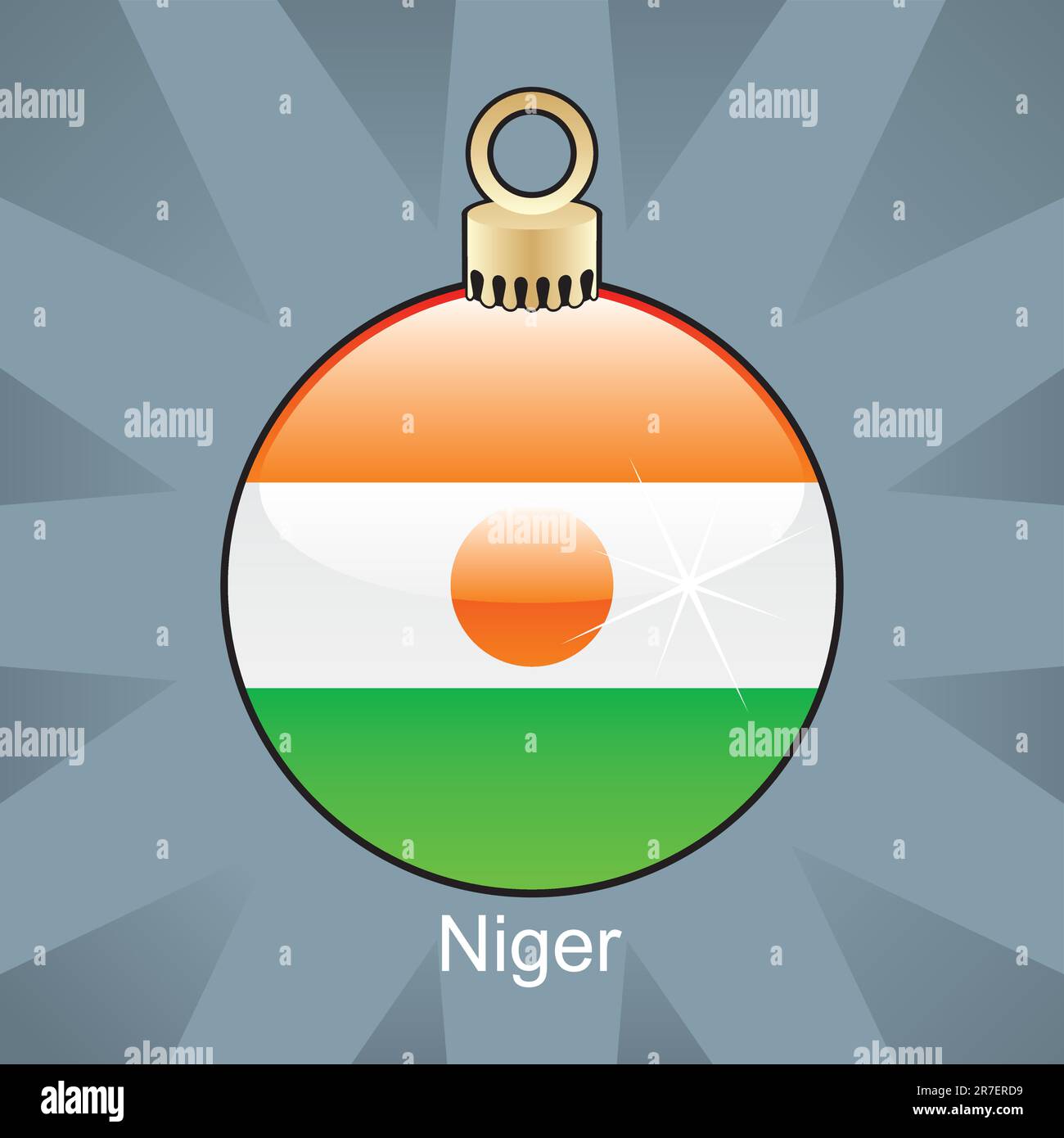 fully editable vector illustration of isolated niger flag in christmas ...