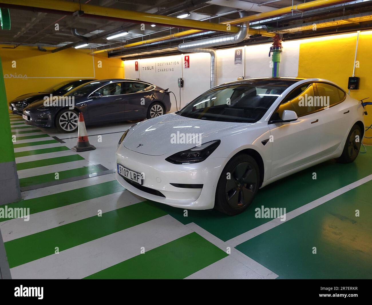 Tesla charging point at Larios shopping center in Malaga, Spain Stock ...