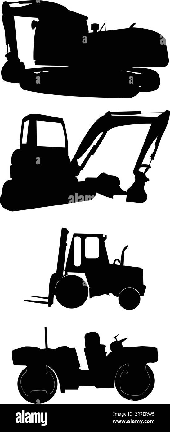 construction machines collection - vector Stock Vector Image & Art - Alamy