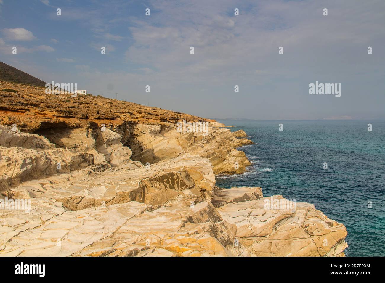 Cliff to Beach with Ocean Horizon at Cap Zebib, Bizerte, Tunisia North ...