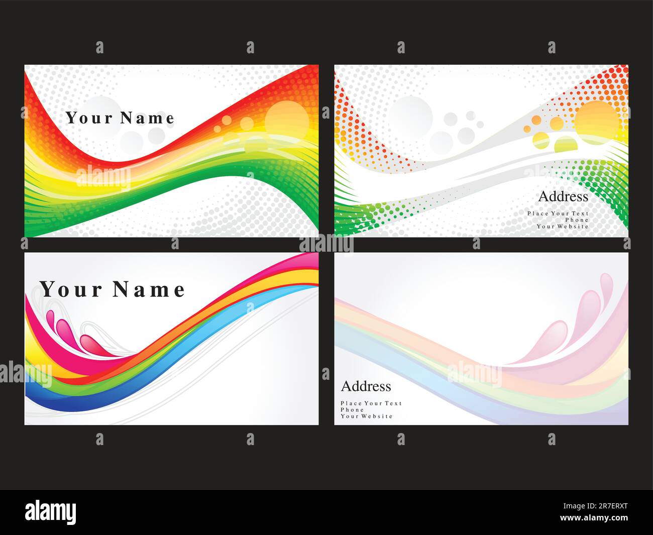 abstract colorful business card vector illustration Stock Vector Image ...