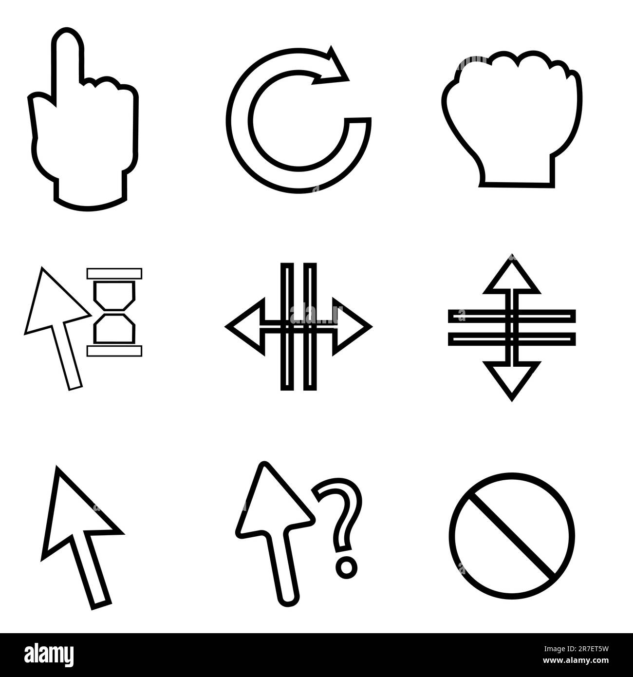 illustration of computer cursors on white background Stock Vector Image ...