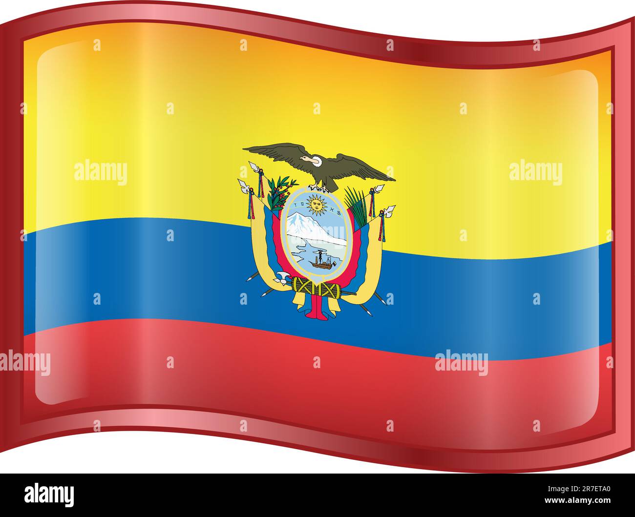 Ecuadorian Flag icon, isolated on white background Stock Vector Image ...