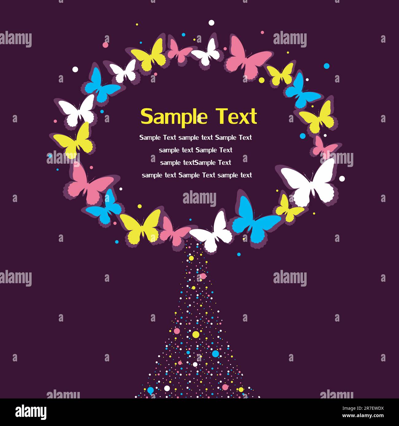 card design with stylized trees and text. vector illustration card ...