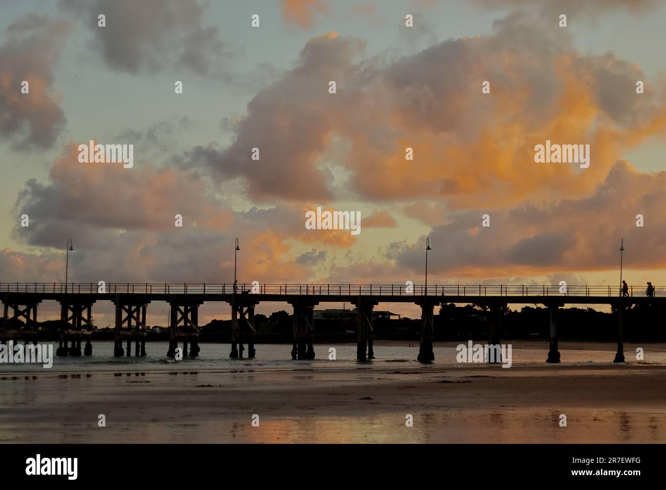 A stunning sunset view of the Coffs Harbor beach in Australia Stock ...