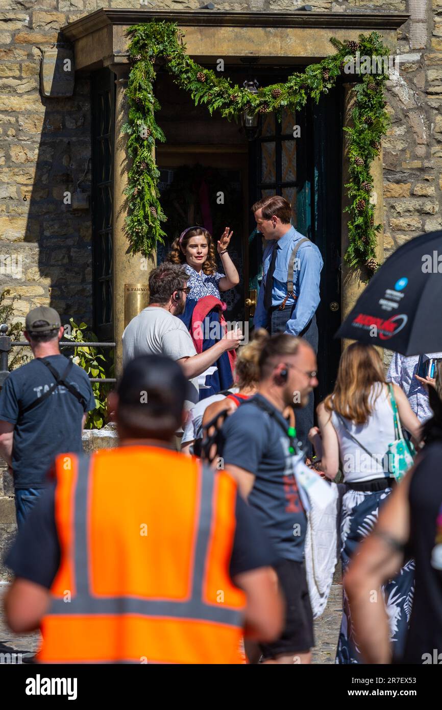 Grassington, Yorkshire Dales, UK 14th June 2023. Cast and crew of the ...