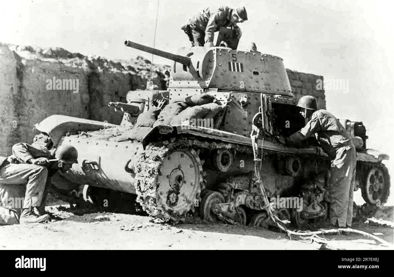 World War II - ITALY. Tanks, M13/40, Abandoned M14/41 of 131st Armoured ...