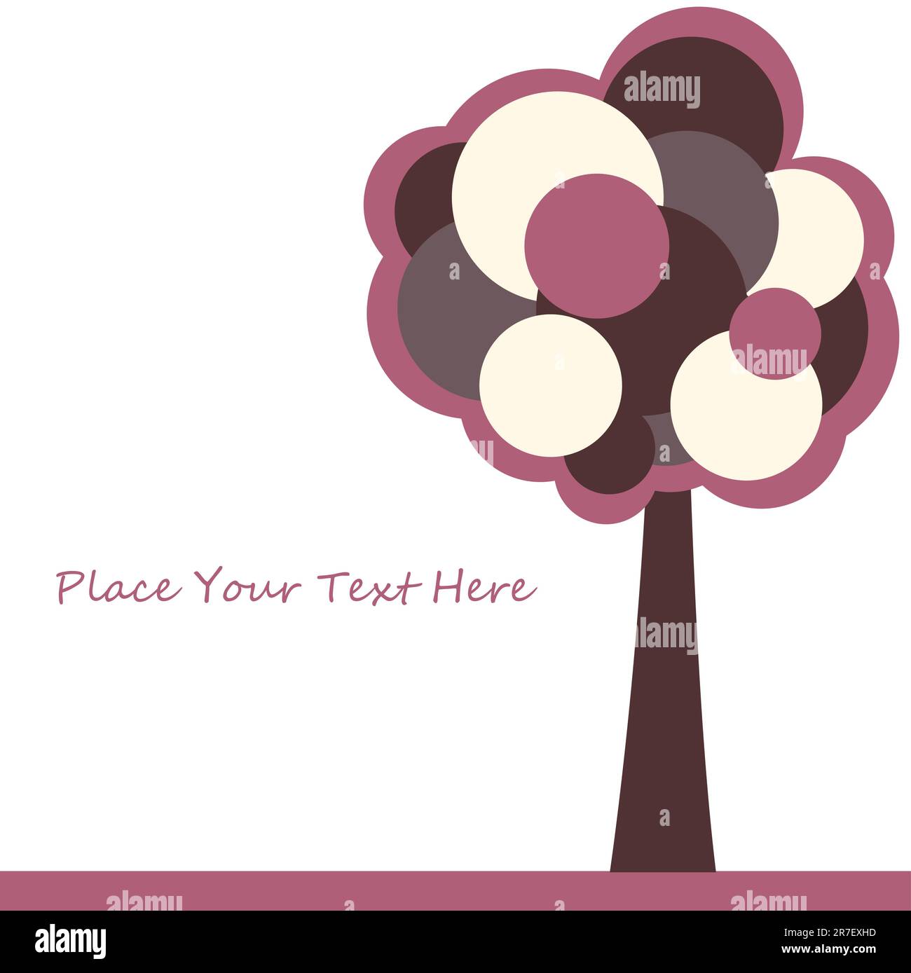 card design with stylized trees and text. vector illustration card ...