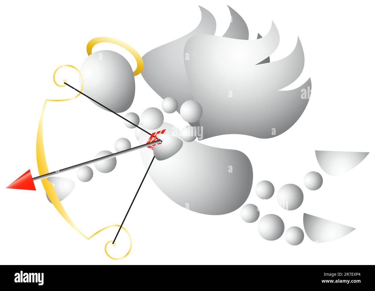 Man as cupid with golden bow and arrow. Abstract 3d-human series from ...