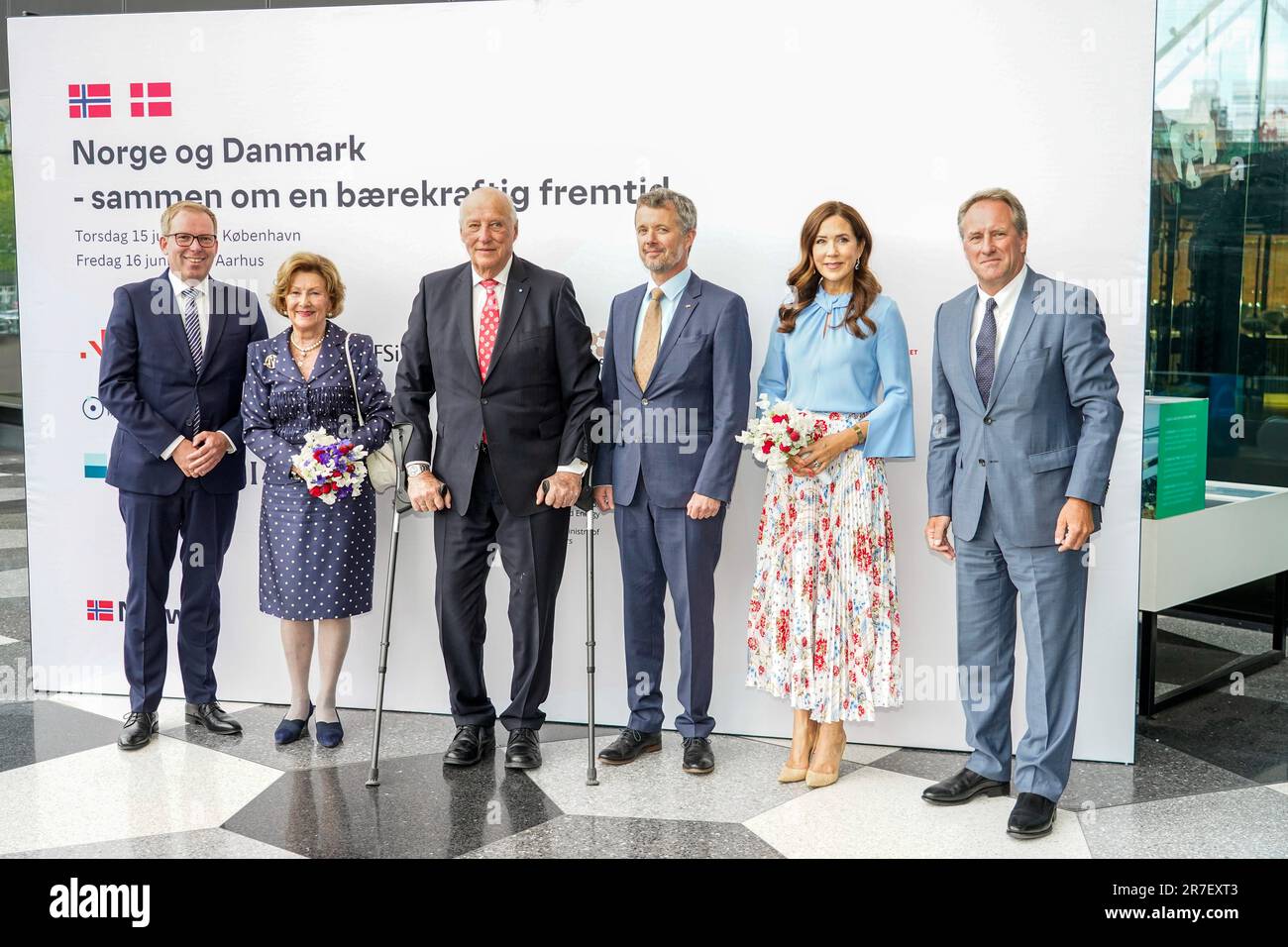 Copenhagen, Denmark 20230615.(From left) CEO of Innovation Norway Haakon Haugeli, Queen Sonja ...
