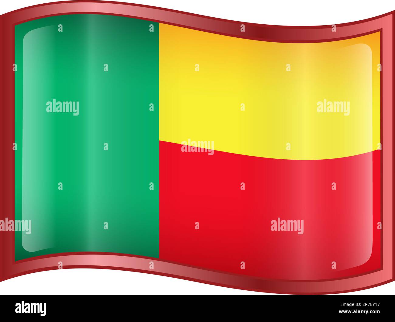 Benin Flag icon, isolated on white background Stock Vector Image & Art - Alamy