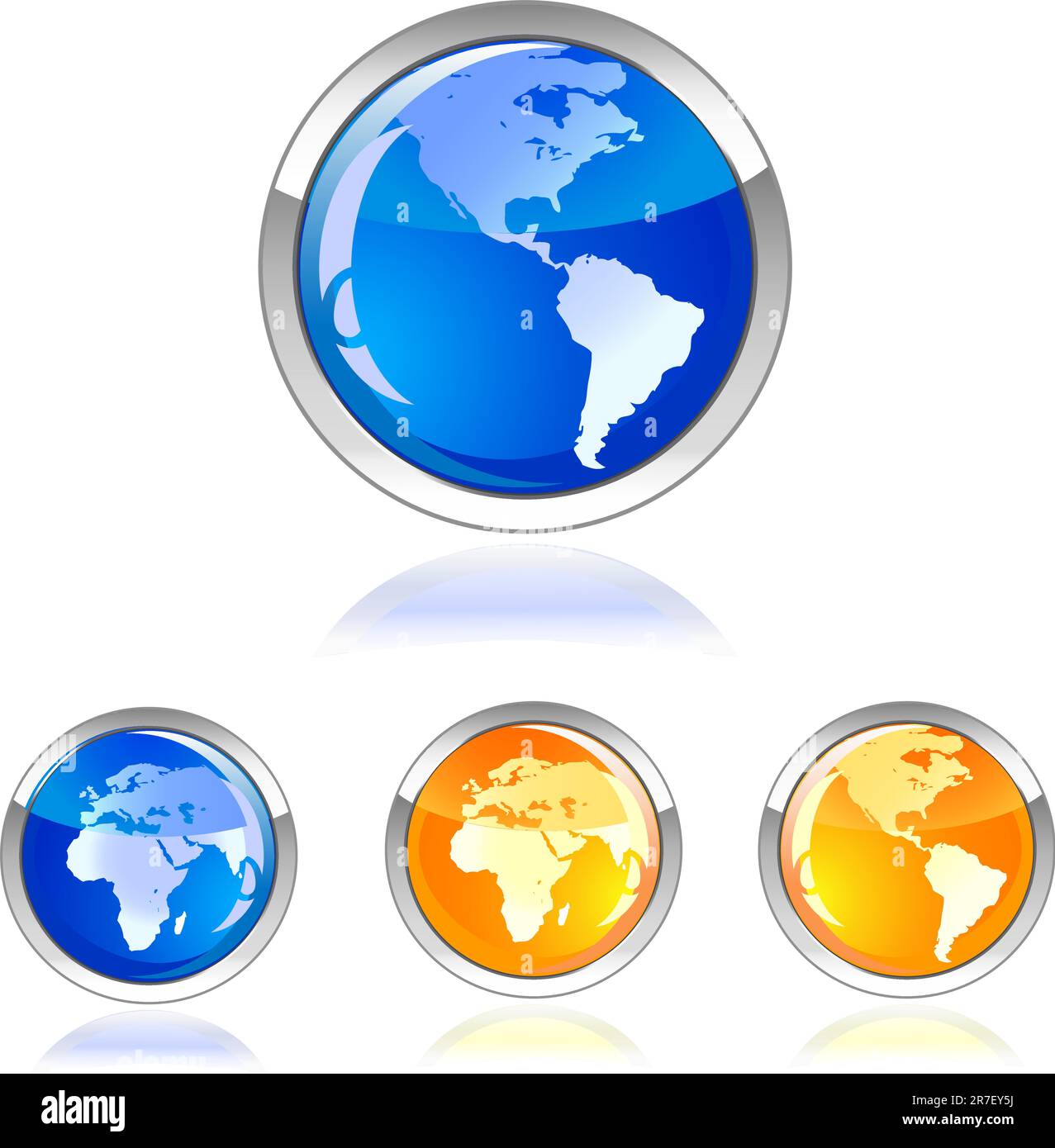globe glossy icon button on white background Stock Vector Image & Art ...