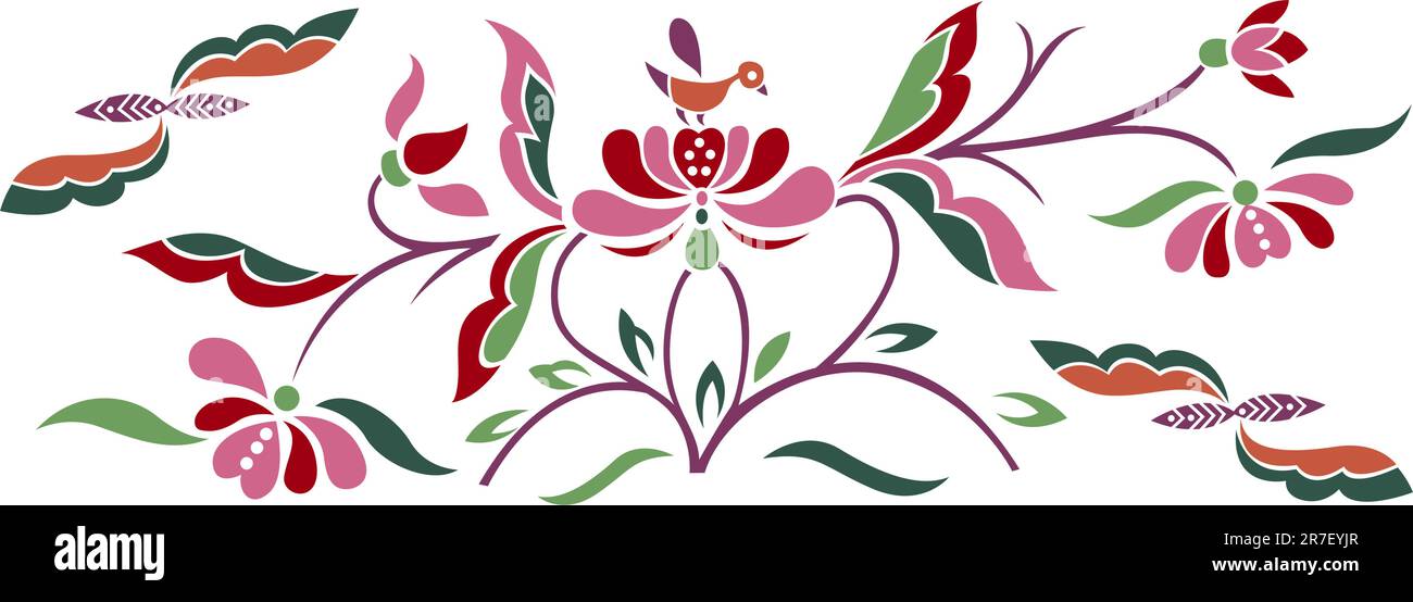 floral embroidery pattern design Stock Vector Image & Art - Alamy