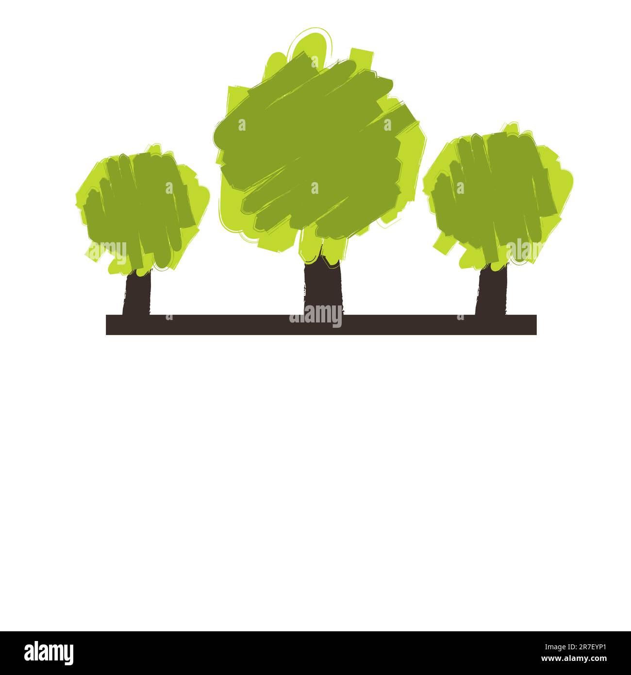 card design with stylized trees and text. vector illustration card ...