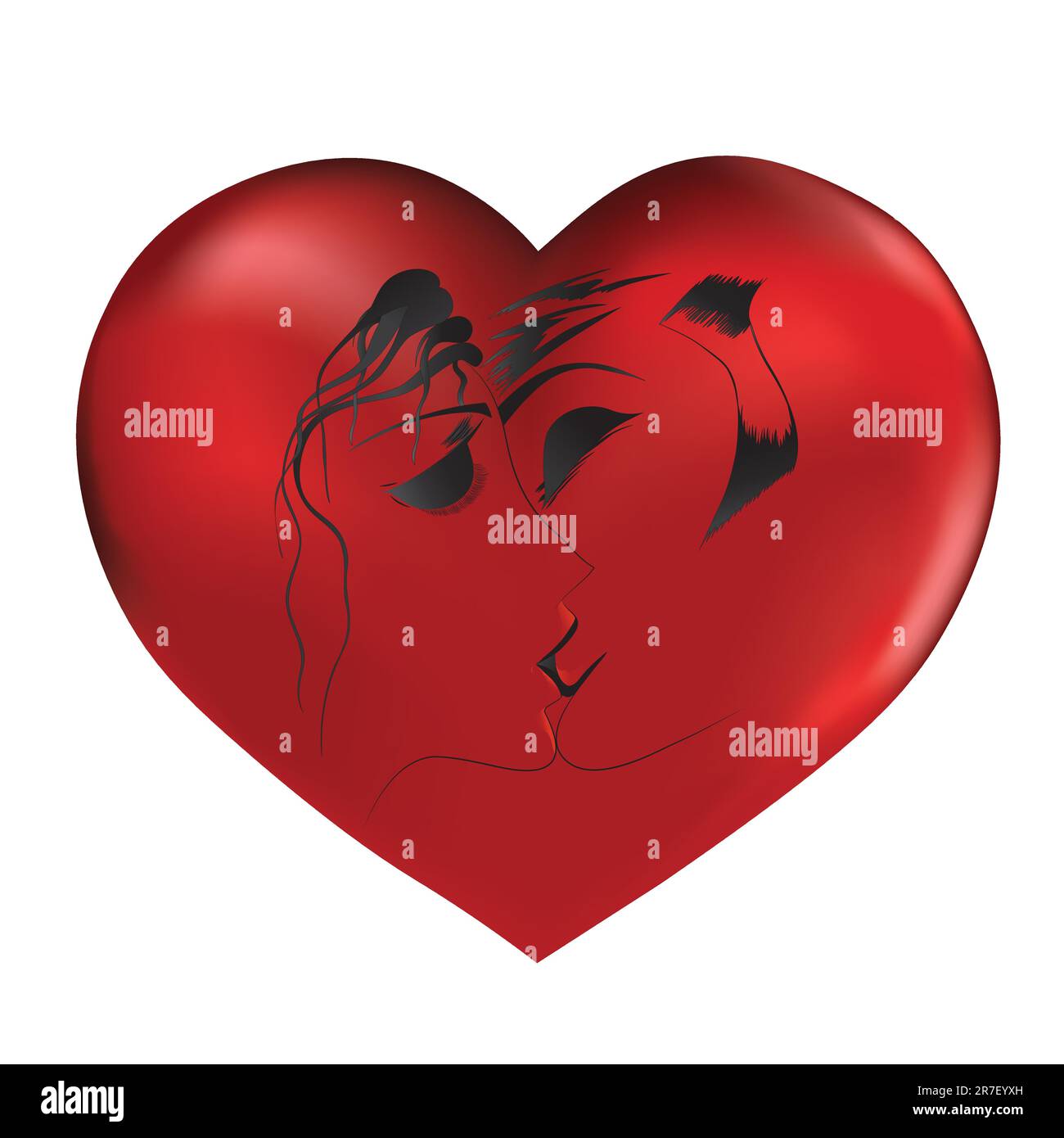 Heart hand girl portrait Stock Vector Images - Alamy