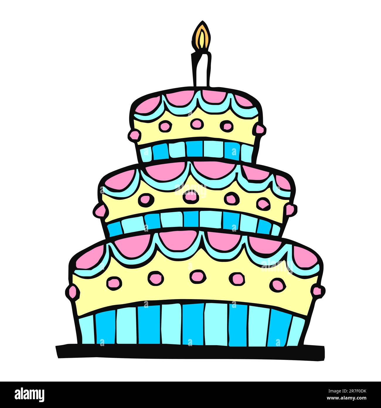 Cake on plate colorful background Stock Vector Images - Alamy