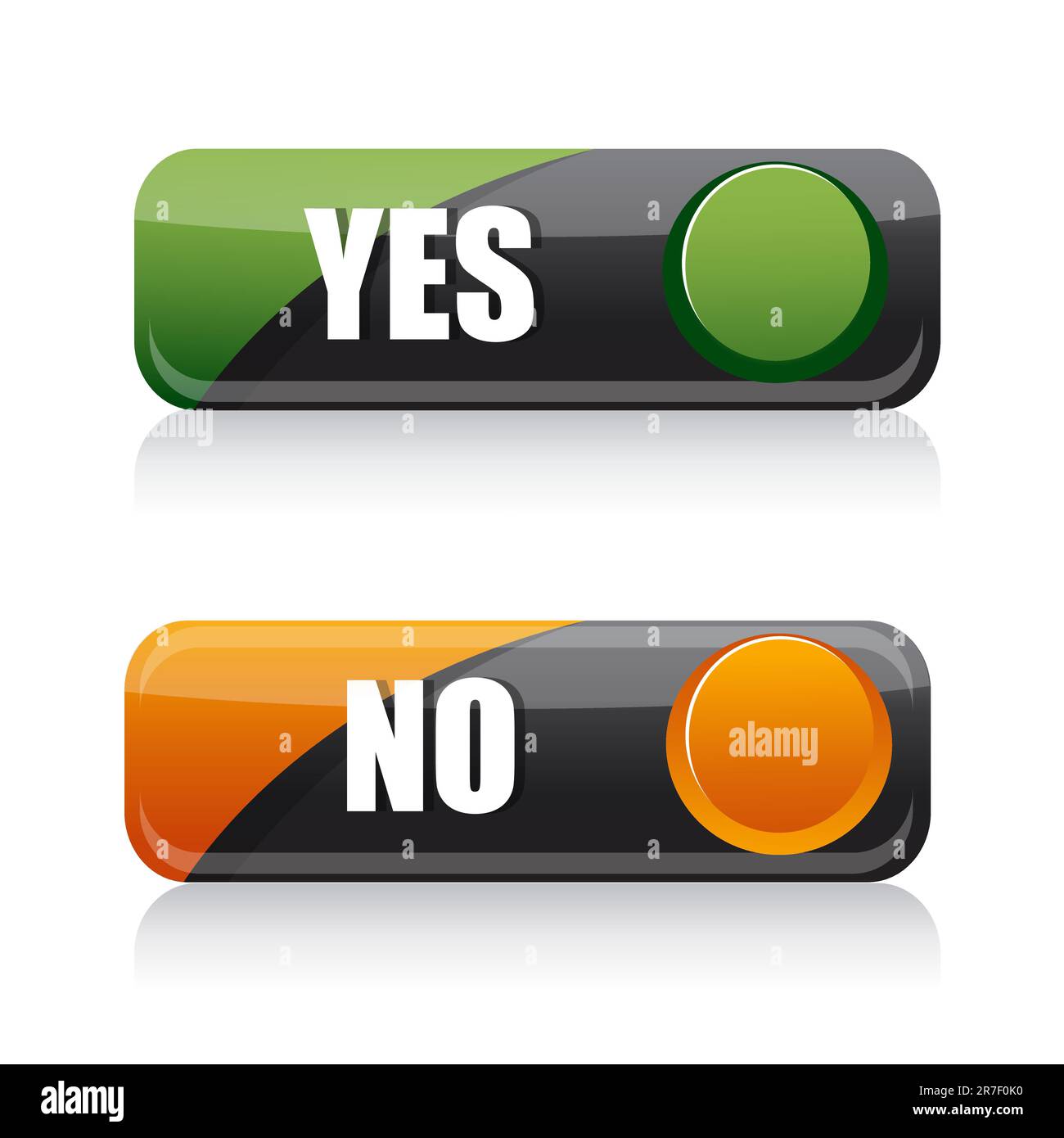 illustration of yes and no buttons on white background Stock Vector ...