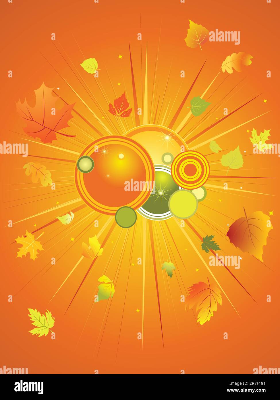 Green yellow brown leaves frame Stock Vector Images - Alamy