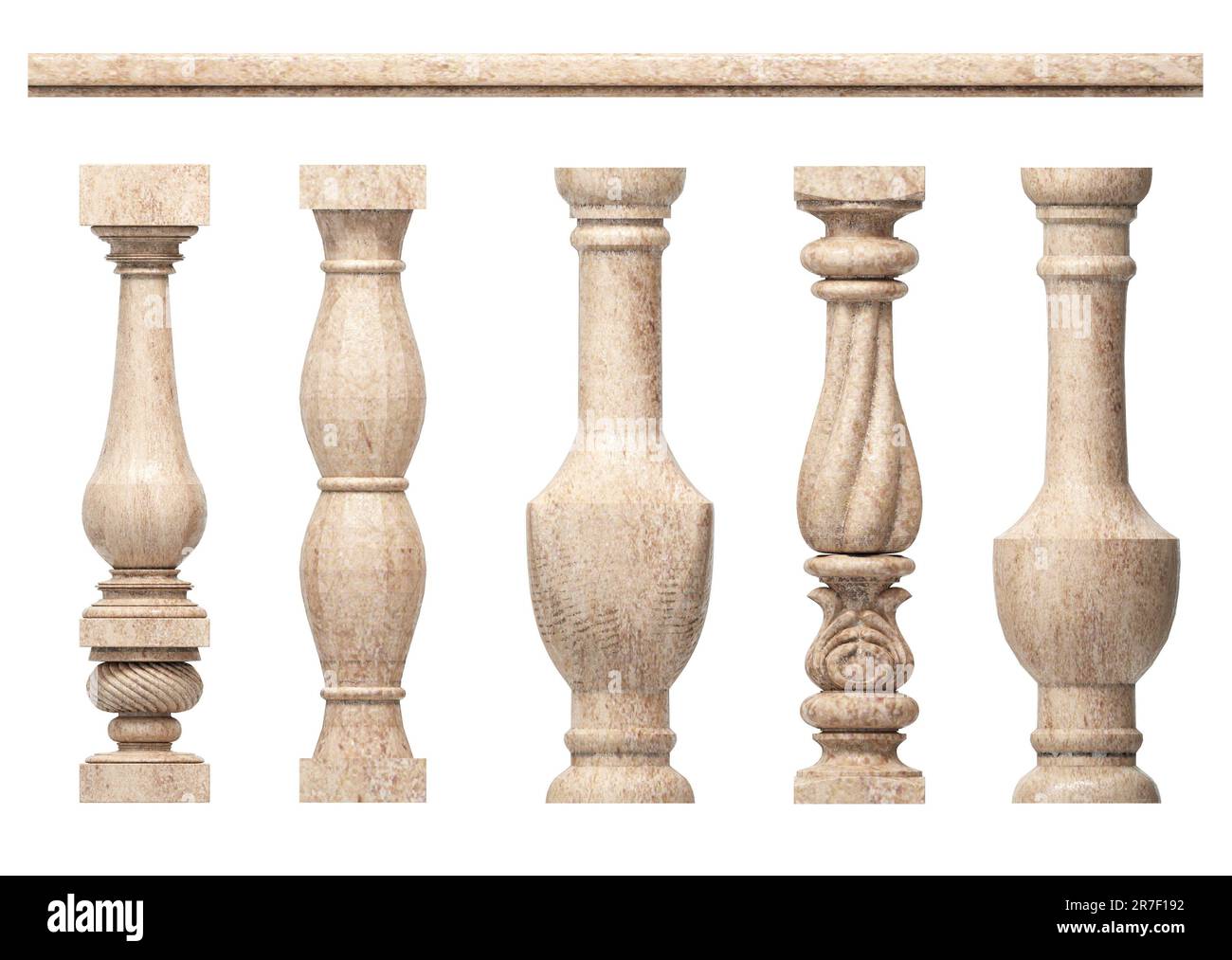 Set of different classic vintage marble balusters Stock Photo - Alamy