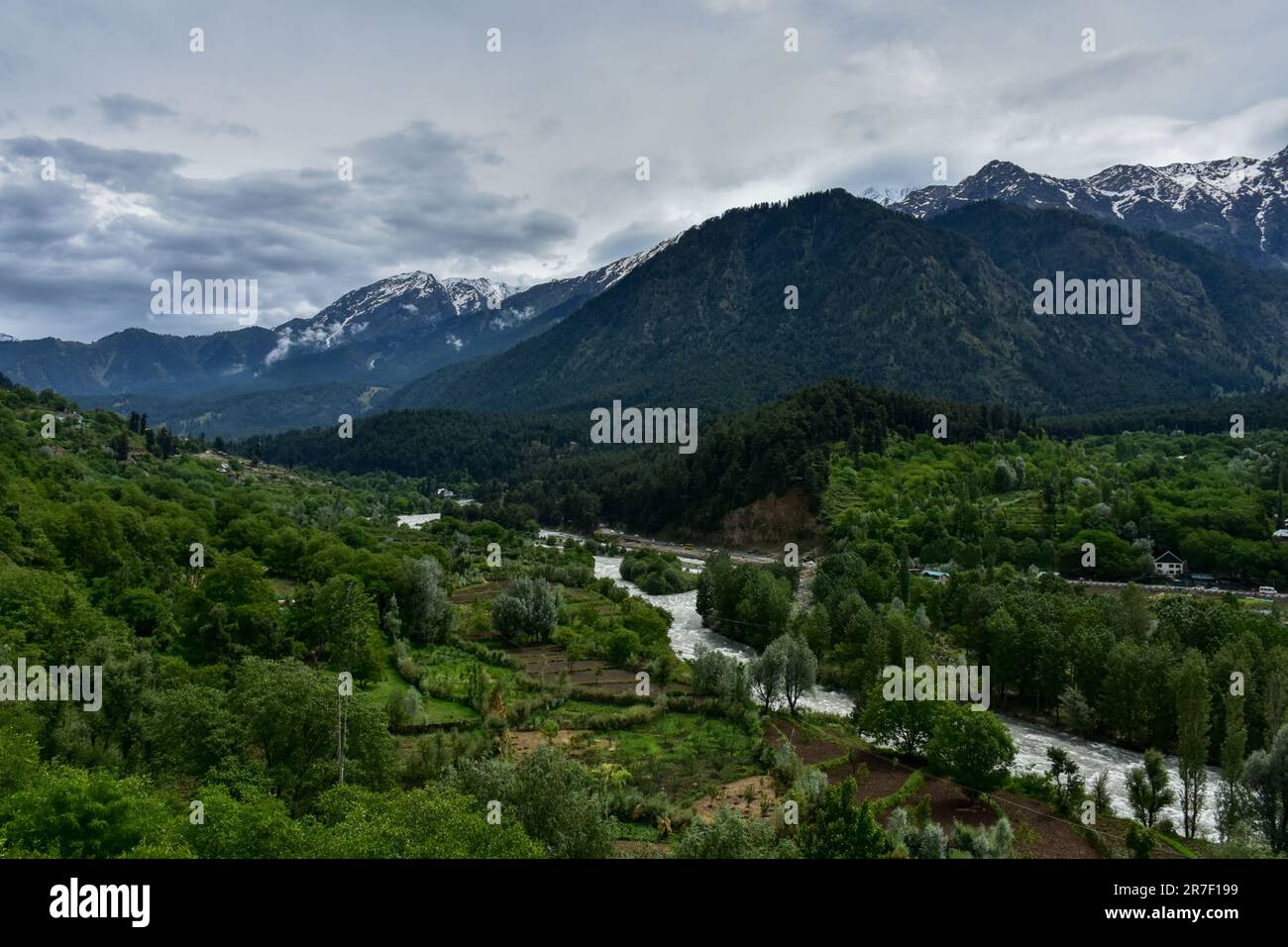 Pahalgam, India. 15th June, 2023. The Lidder river flows through the ...