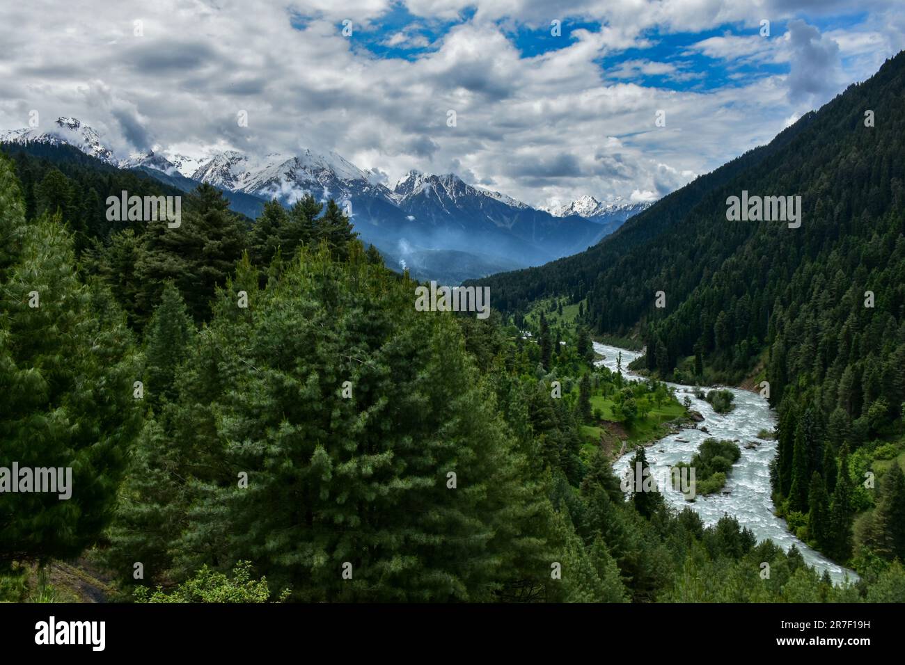 Pahalgam, India. 15th June, 2023. The Lidder river flows through the ...