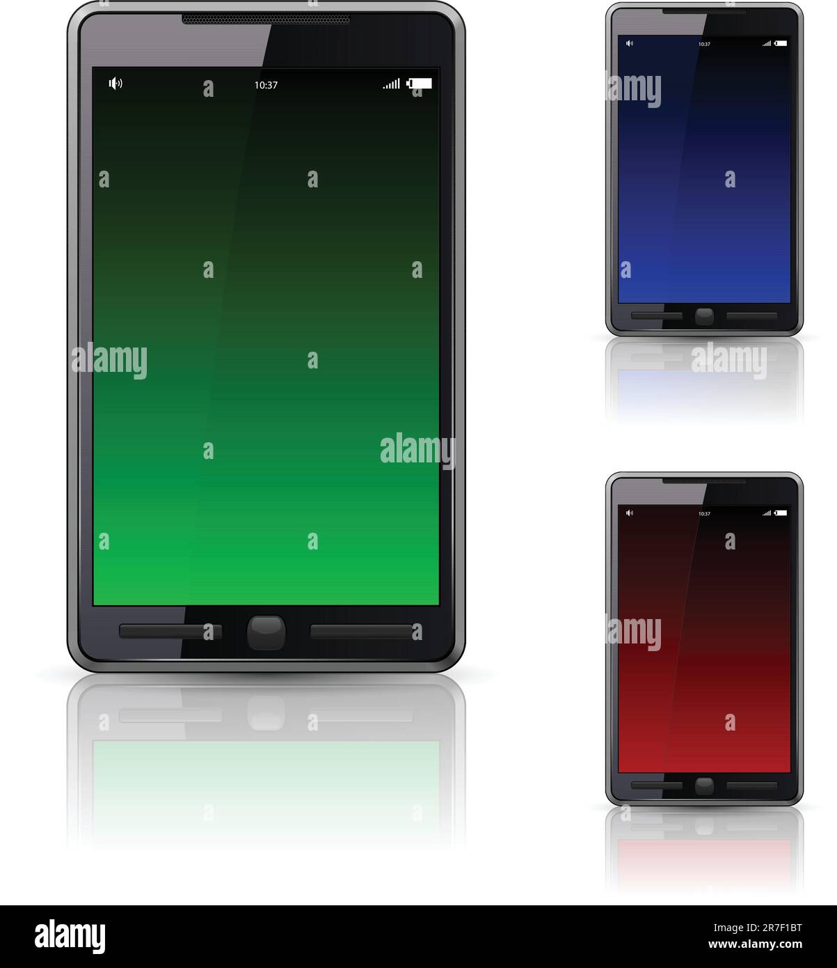 Mobile phone set, vector illustration on white background Stock Vector ...