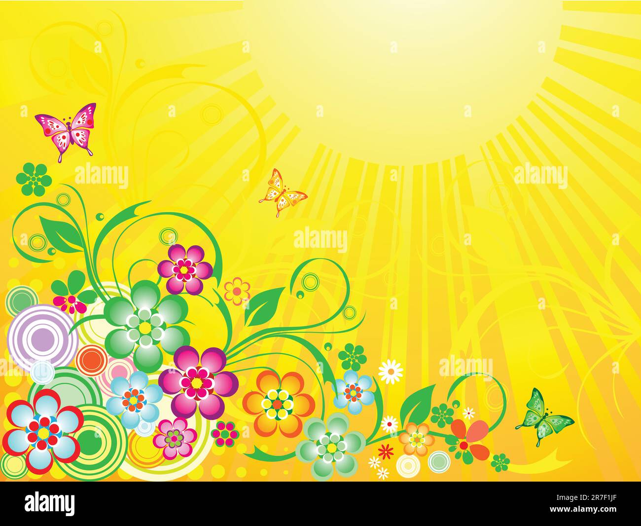 Spring background frame flowering Stock Vector Images - Alamy
