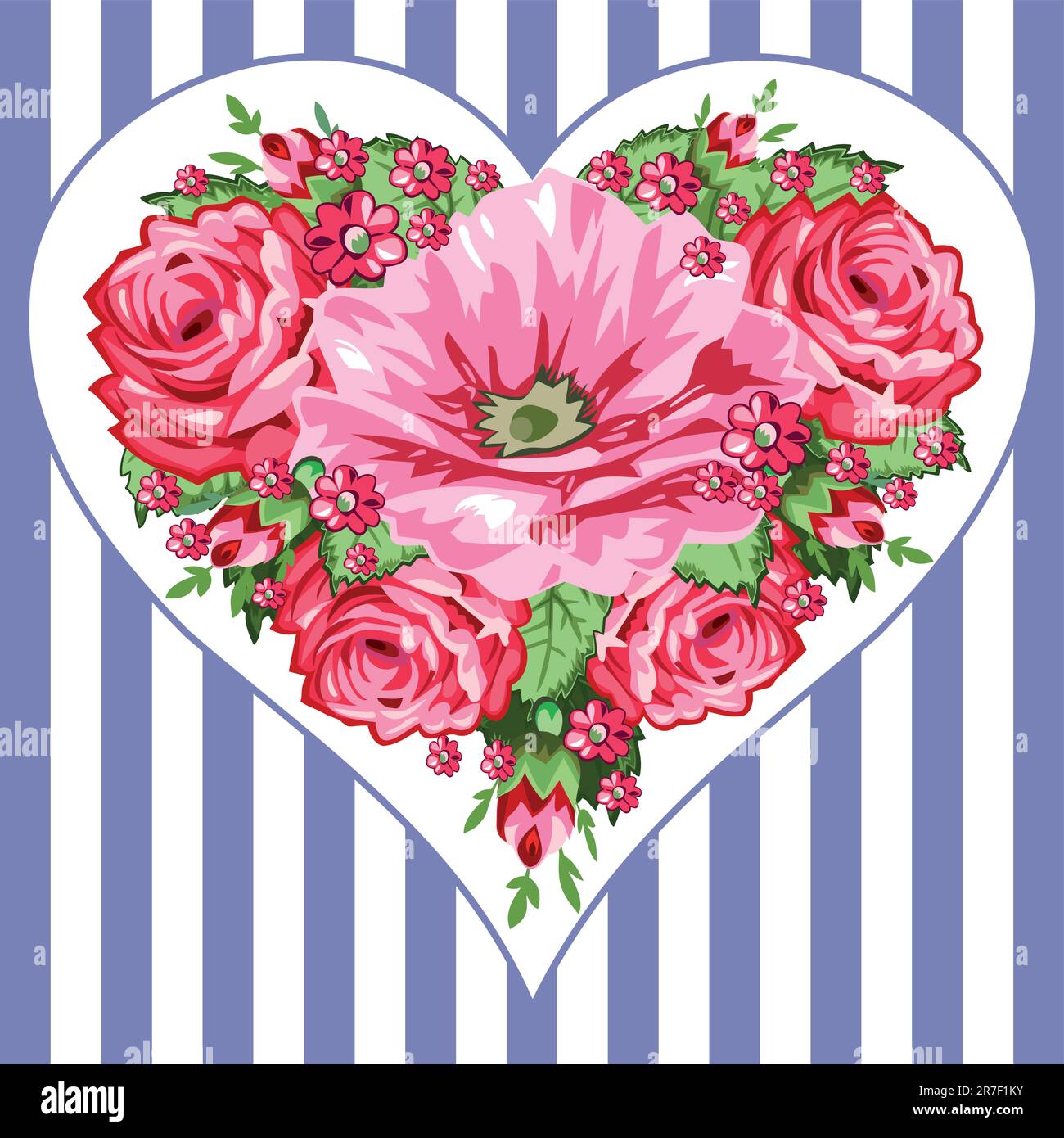 Victorian roses heart, design for valentine or wedding card, vector ...