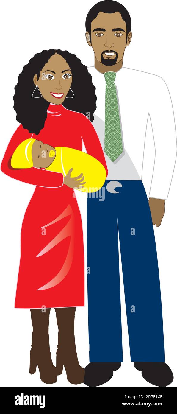 Vector Illustration of Family number 6. A family of 3 isolated Stock ...