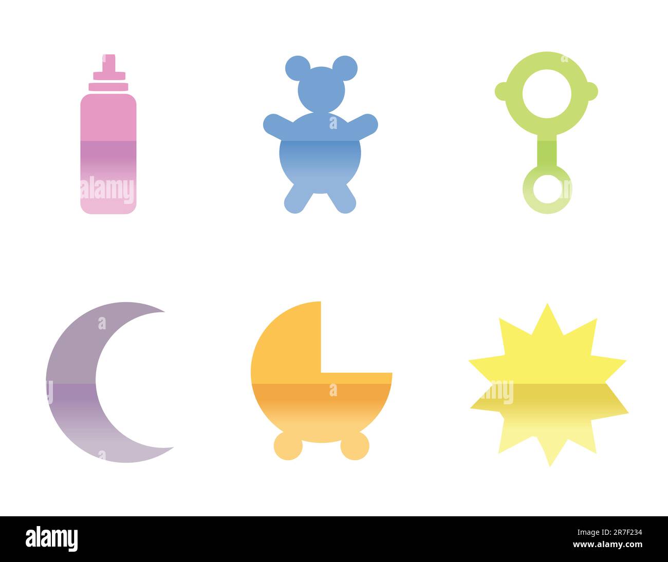 Illustrations of different baby icons, that can be used as a symbol ...