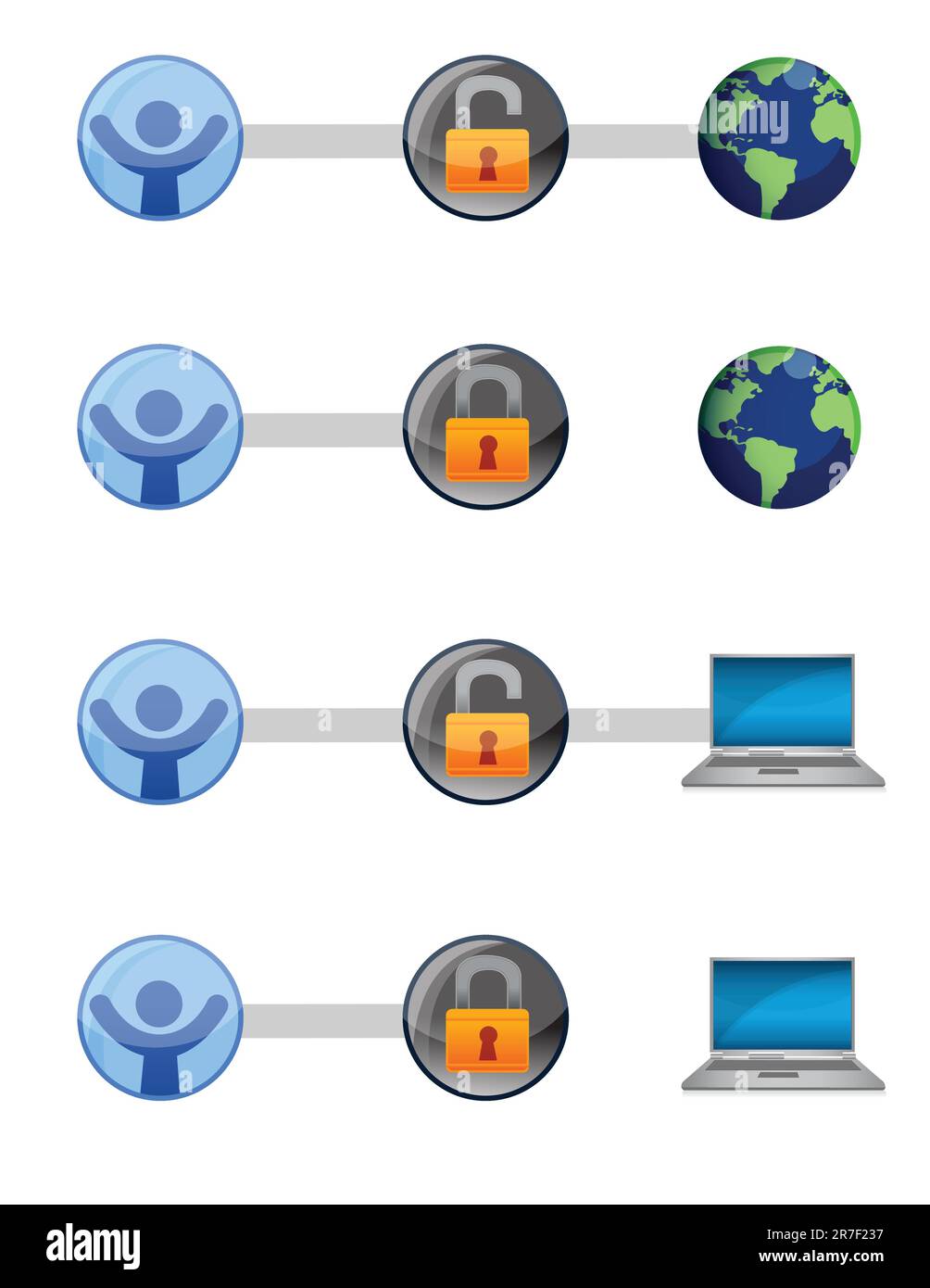 Detail illustration connection icons isolated over a white background ...