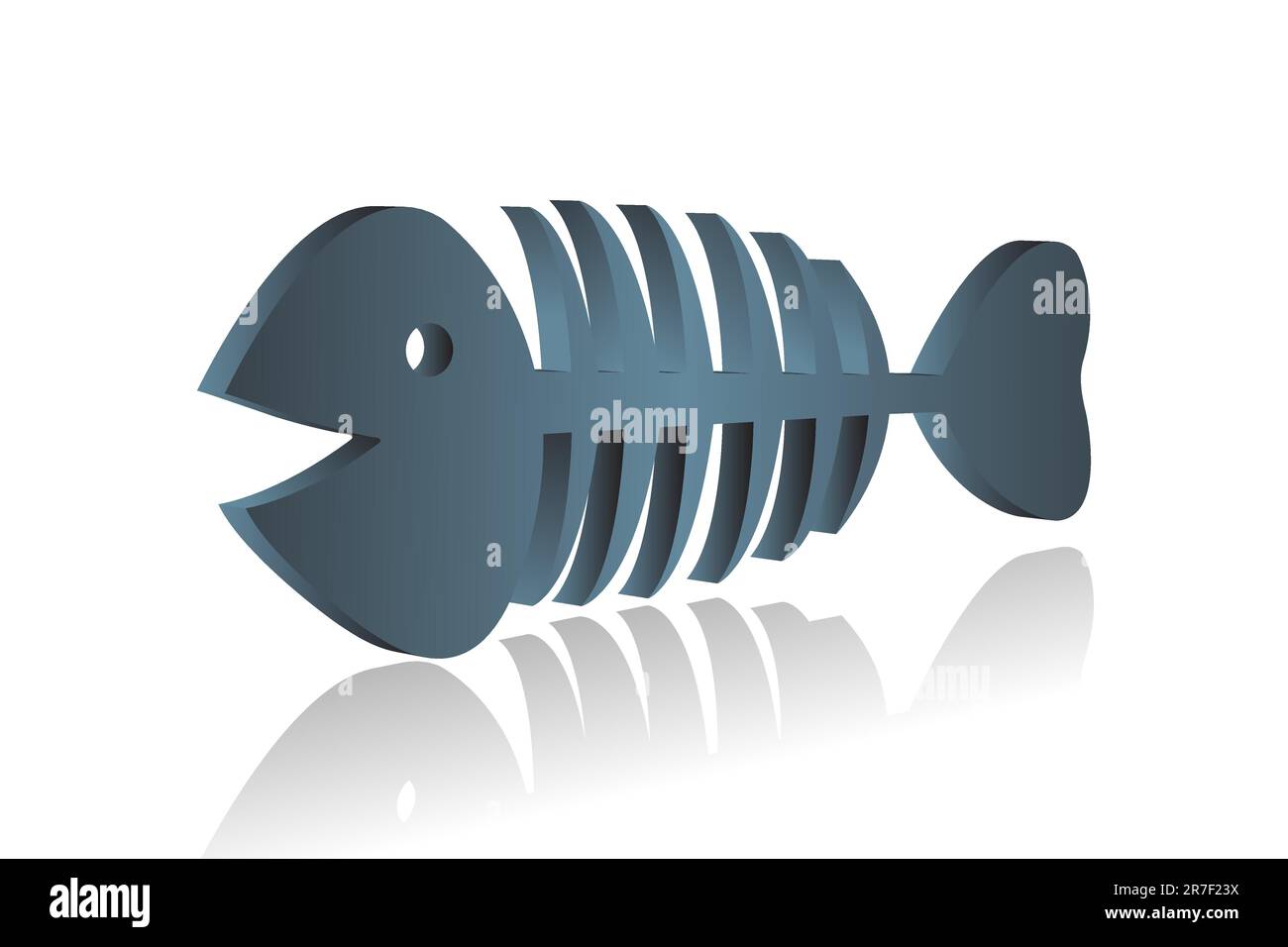 illustration of fish bones on white background Stock Vector Image & Art ...